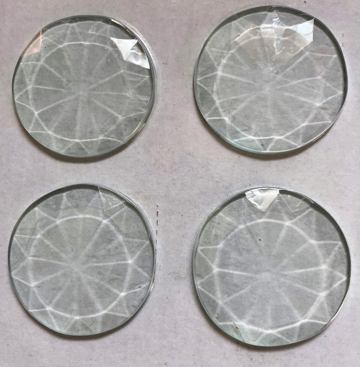 50mm (2") Round Clear 36 Facets Faceted Bevel for Stained Glass and Le ...