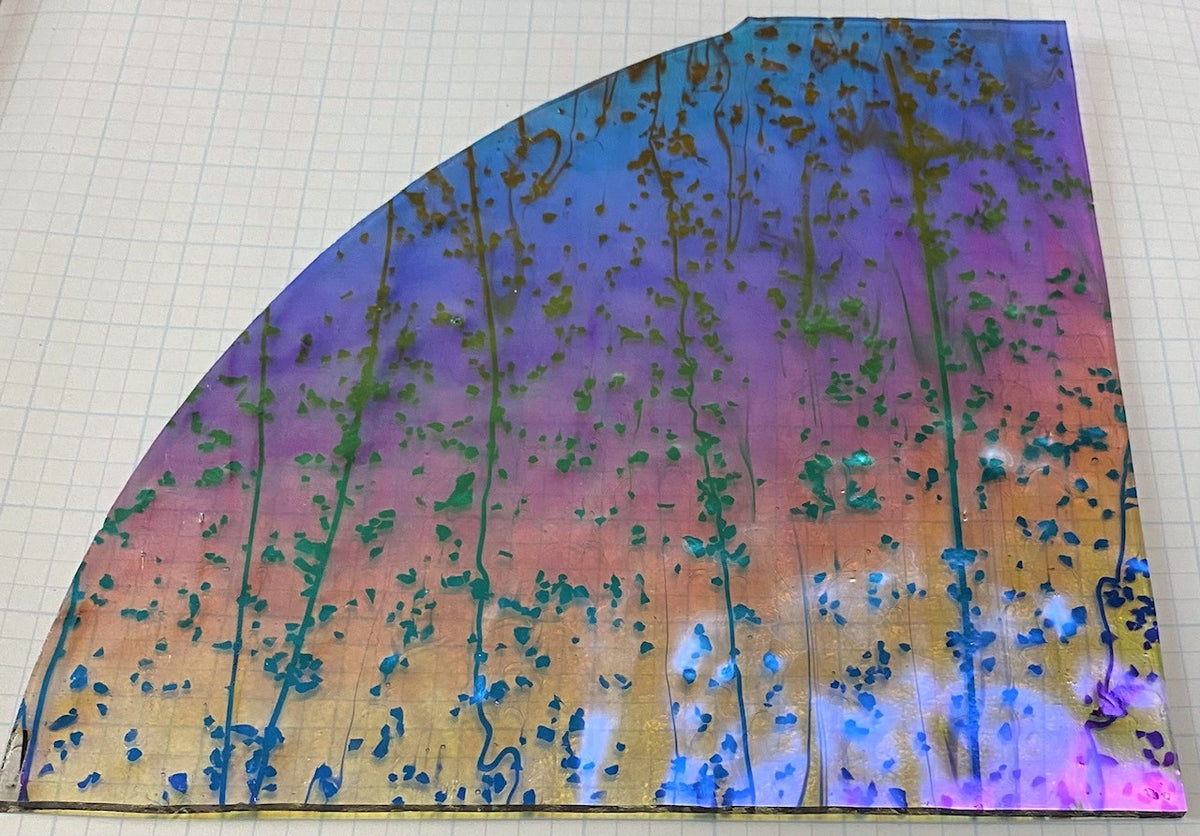 CBS Mardi Gras 1/4 sheet #4200 Rainbow #2 Frit Stringers 90 COE Dichro ...