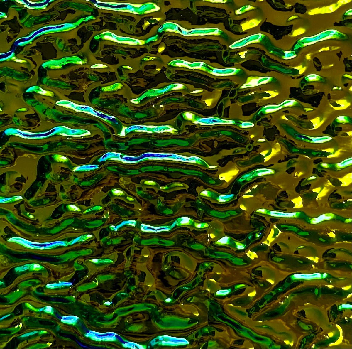 Black 3mm CBS Emerald Ripple 90 COE Dichroic Glass - 5 sizes available ...