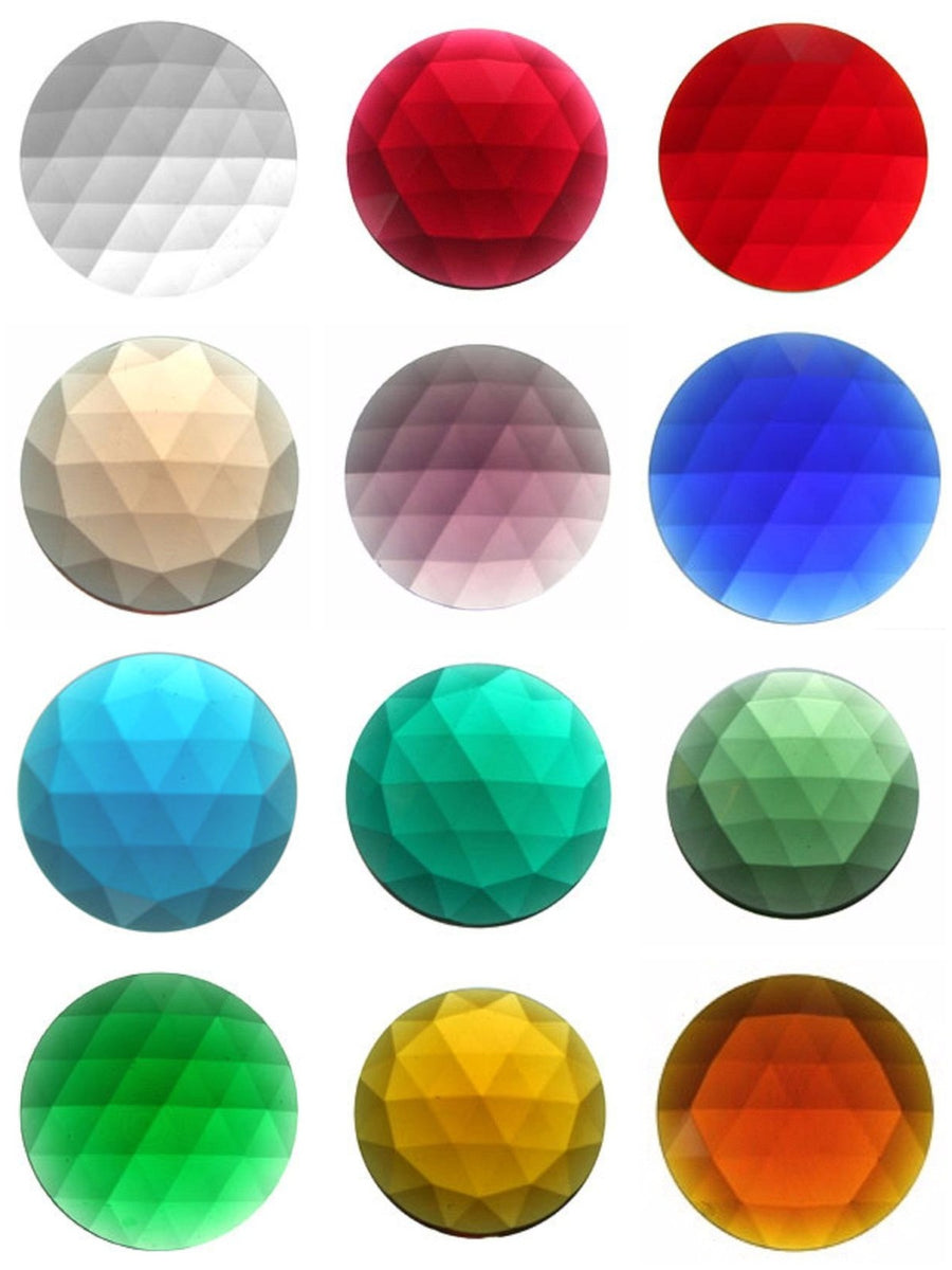 Round 25mm (1") Faceted Glass Jewels for Stained Glass and Lead – Love ...
