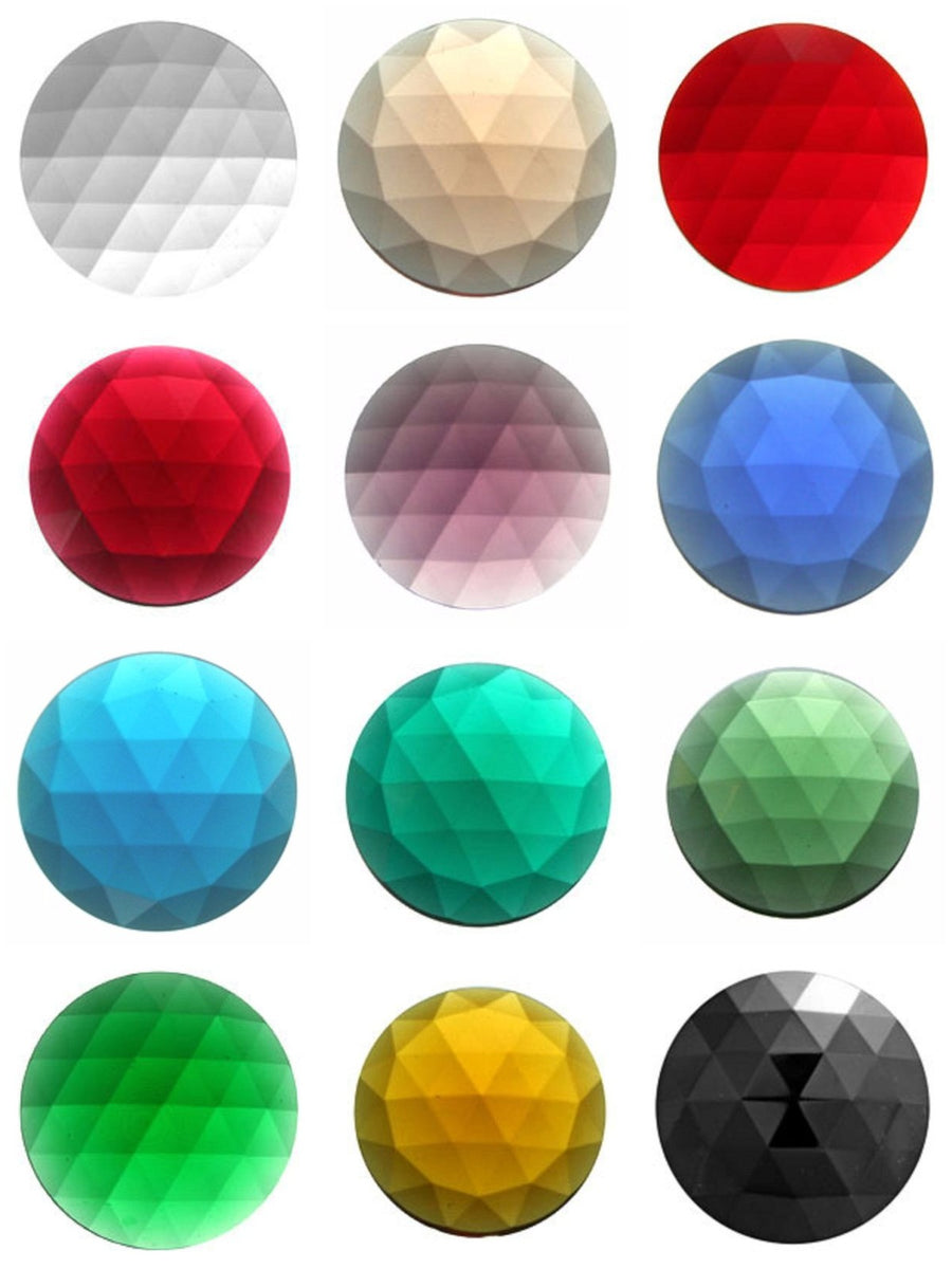 30mm Faceted Glass Jewels for Stained Glass ~ 18 Colors Available ...