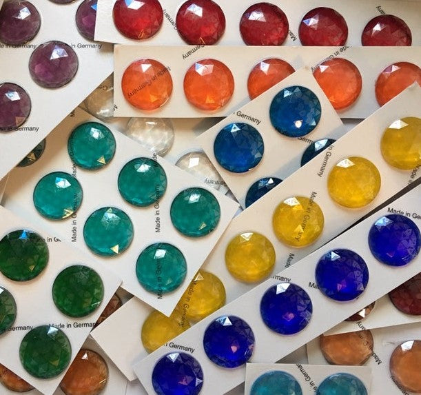 30mm Faceted Glass Jewels for Stained Glass ~ 18 Colors Available ...
