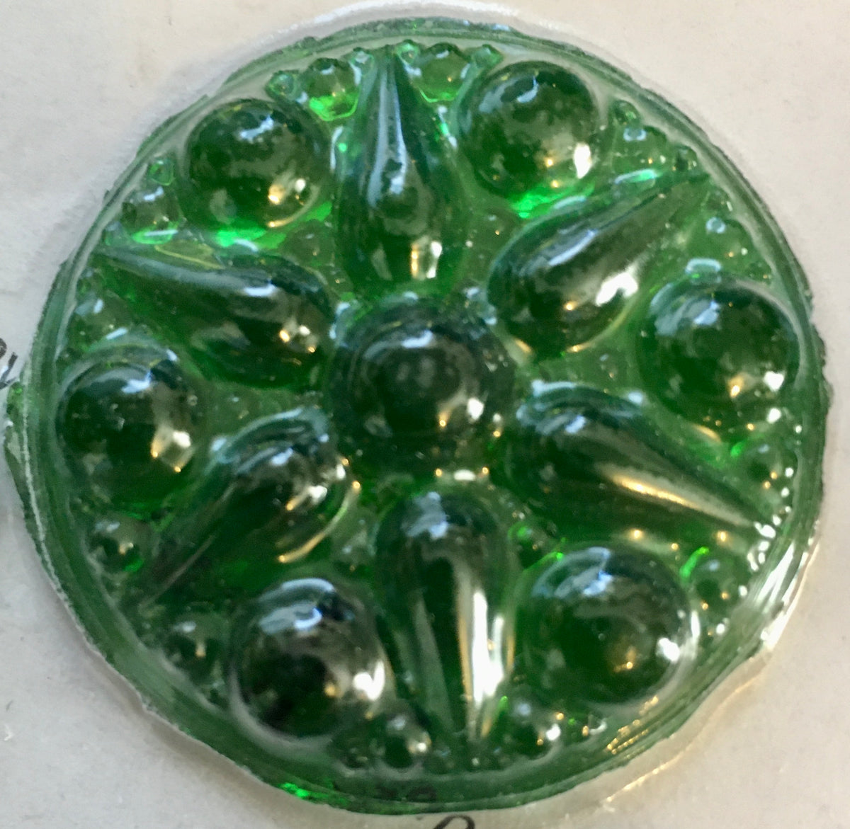 Large 42mm Emerald Green Fancy Round Specialty Cast Glass Jewel – Love ...