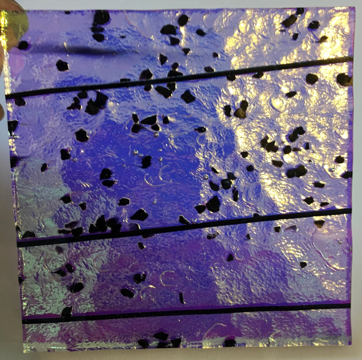 CBS Specialty Black Streamer Bits Blue Gold 90 COE Clear Dichroic Glas ...